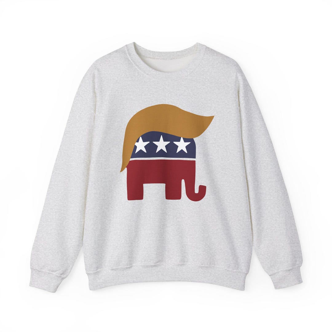Donald Trump Republican Logo Crewneck Sweatshirt, Political Humor ...