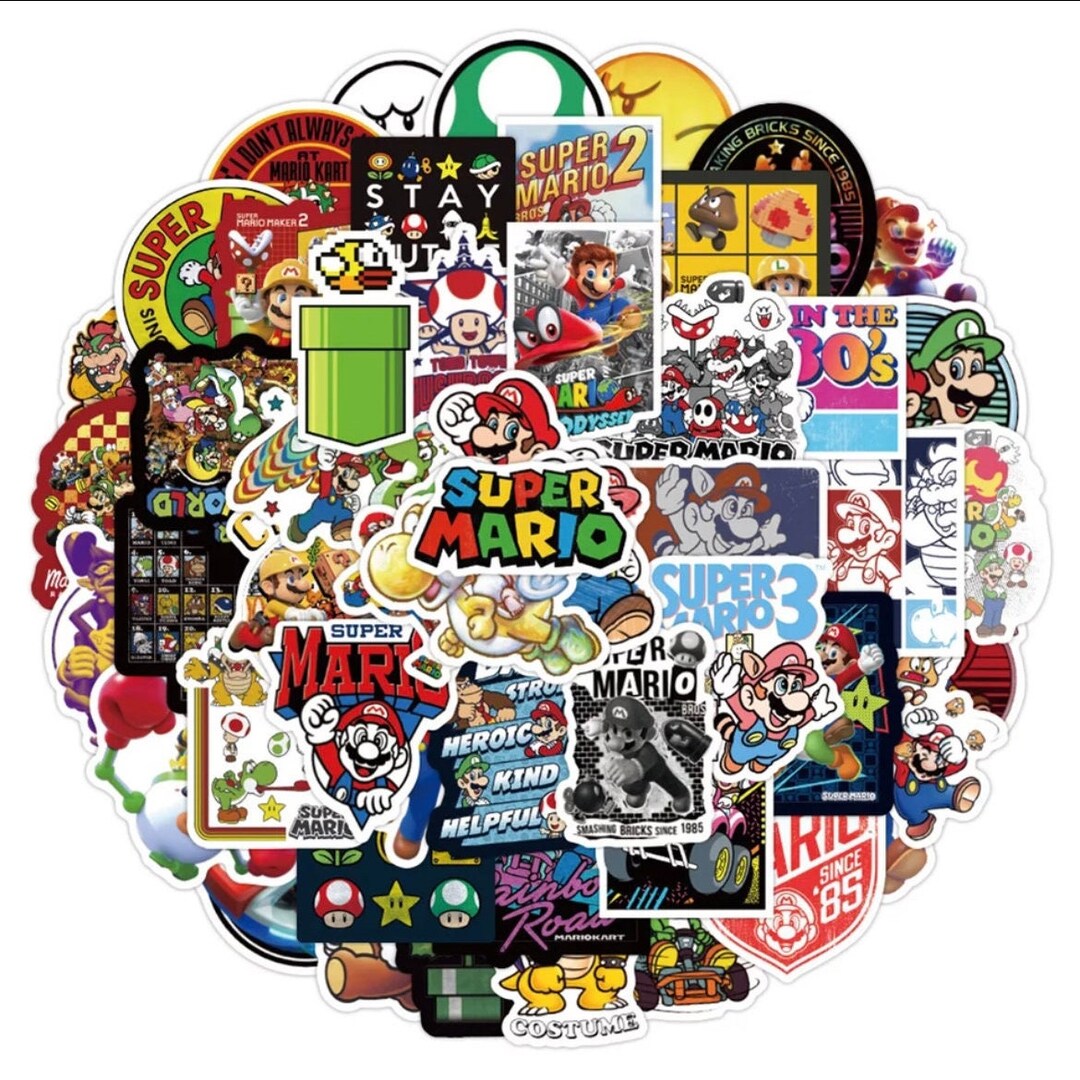 Mario World Stickers matt Finish - Etsy