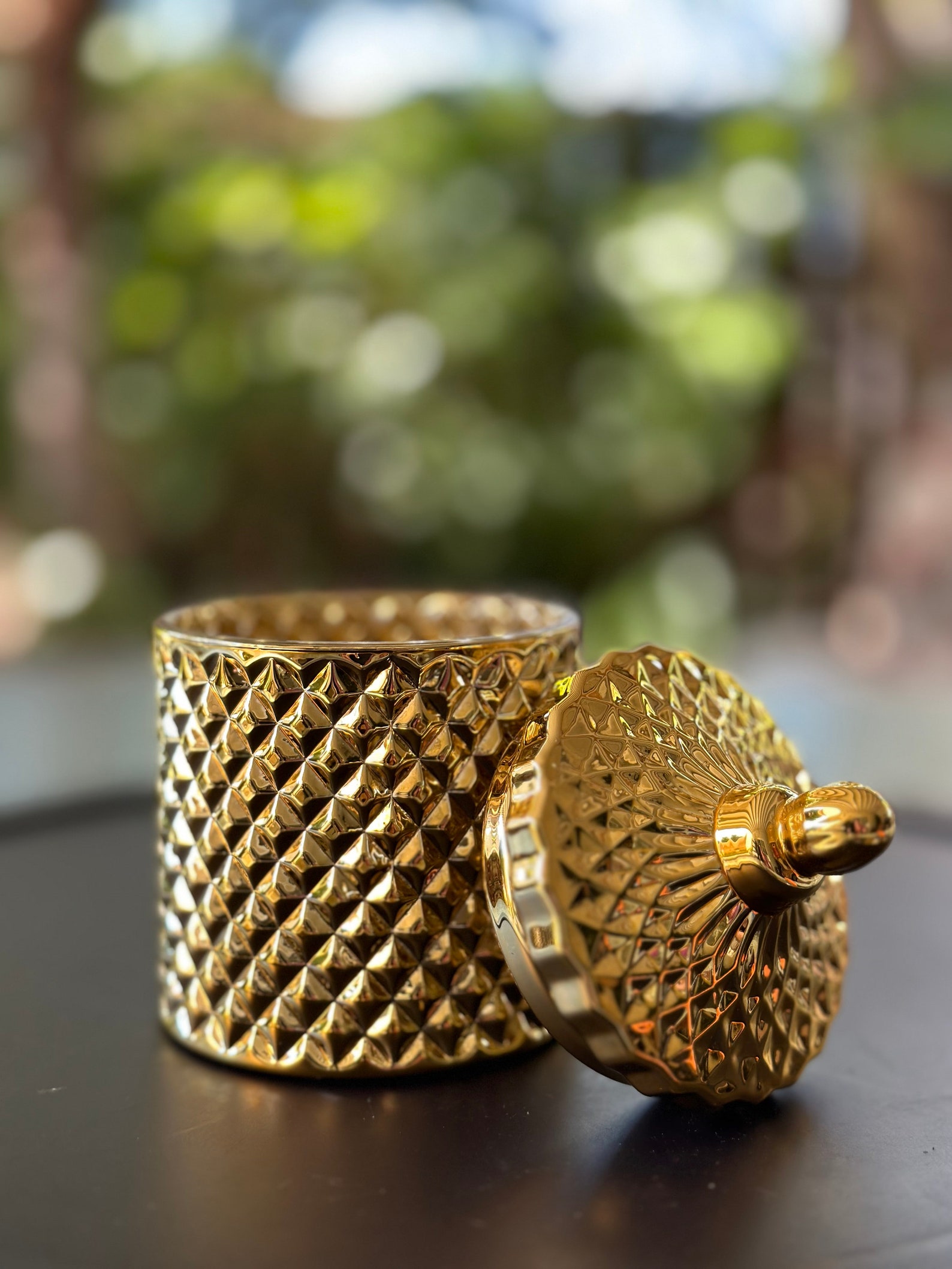 Gold Glass Candle Vessel - Etsy