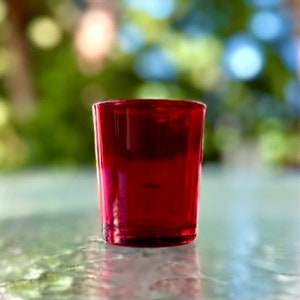 Red Translucent Glass Candle Jar - Large - Etsy