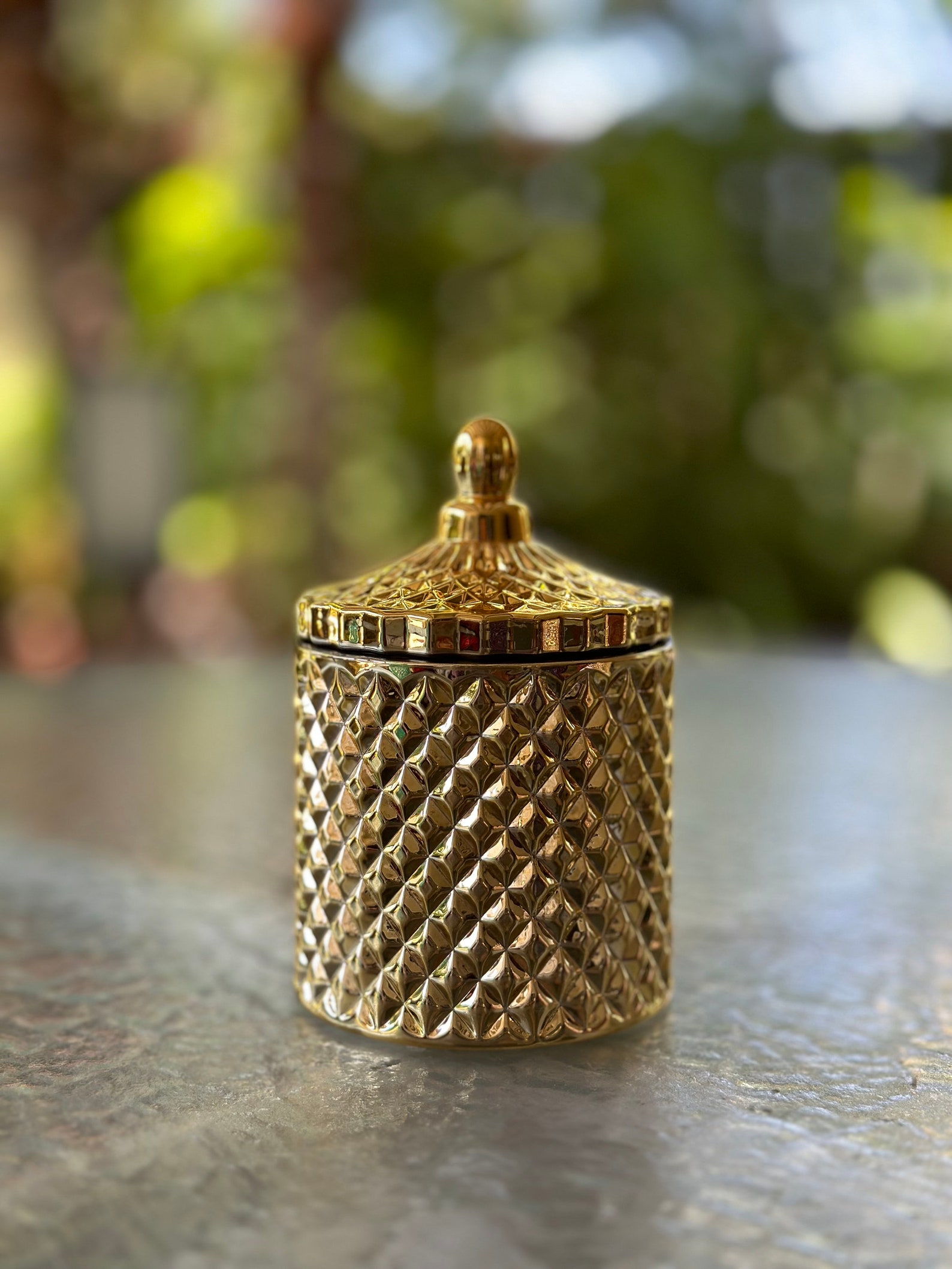 Gold Glass Candle Vessel - Etsy