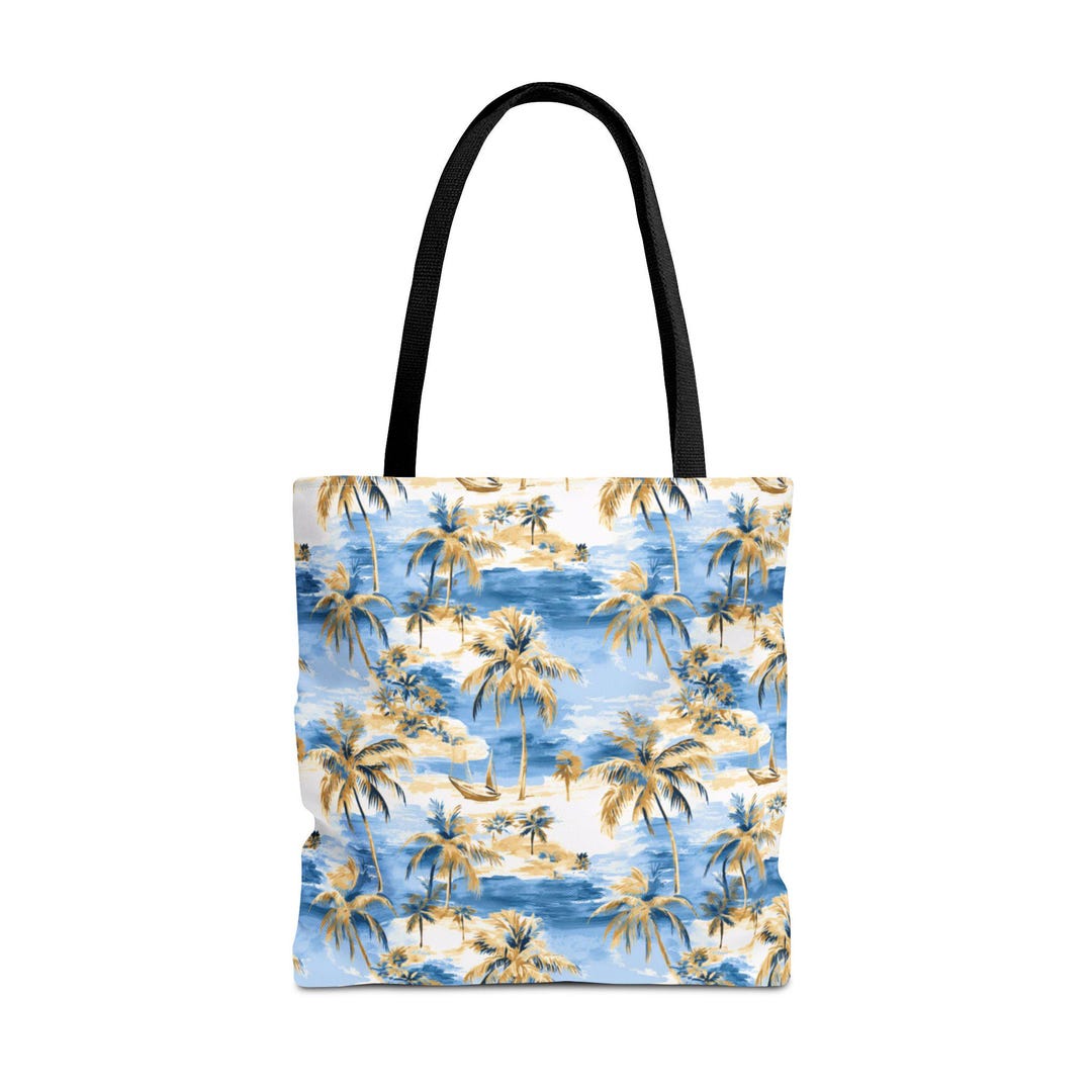 Tote Bag AOP Blue Hawaii Tote, Versatile Work/travel Tote, Reusable ...