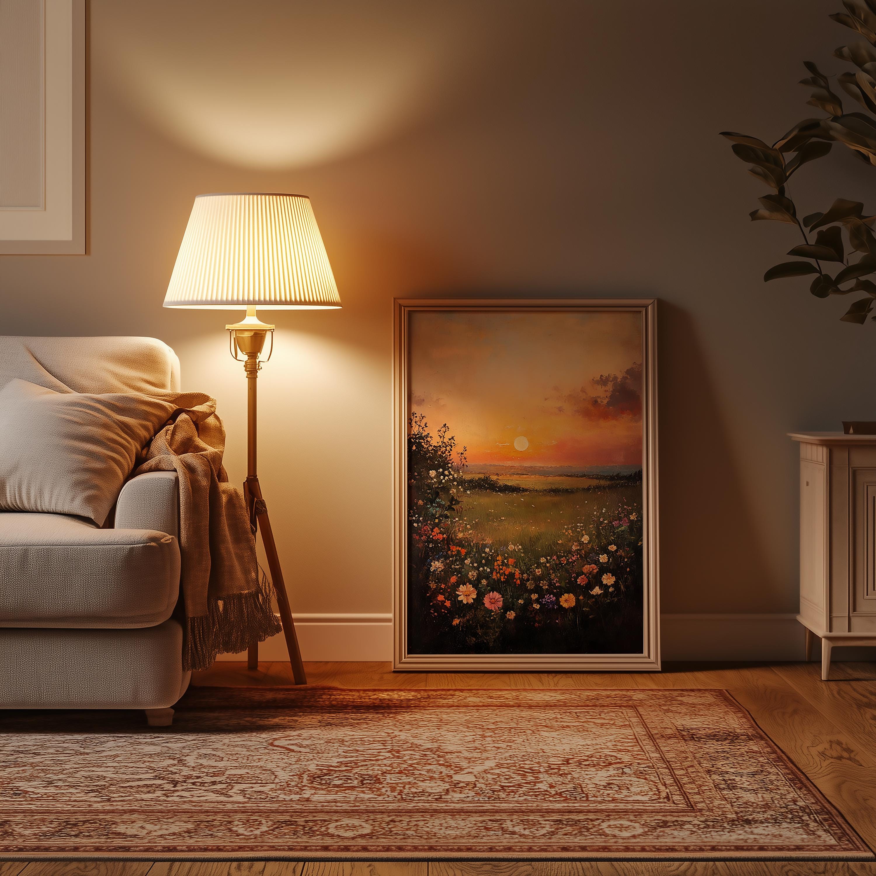 Beautiful Sunset Scene Golden Hour Nature DIGITAL INSTANT Download Art ...