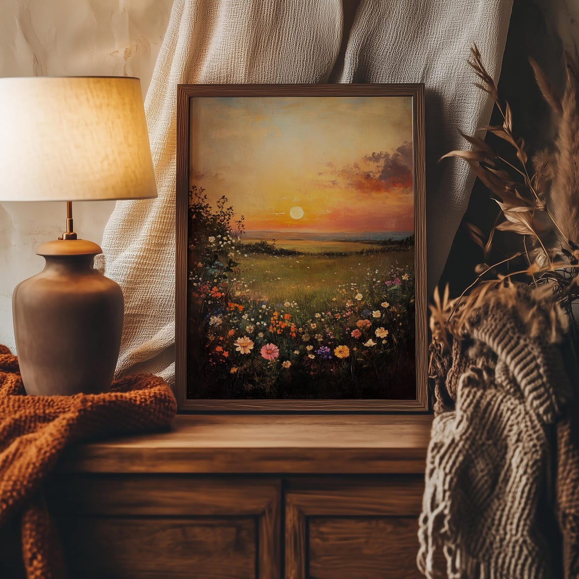 Beautiful Sunset Scene Golden Hour Nature DIGITAL INSTANT Download Art ...