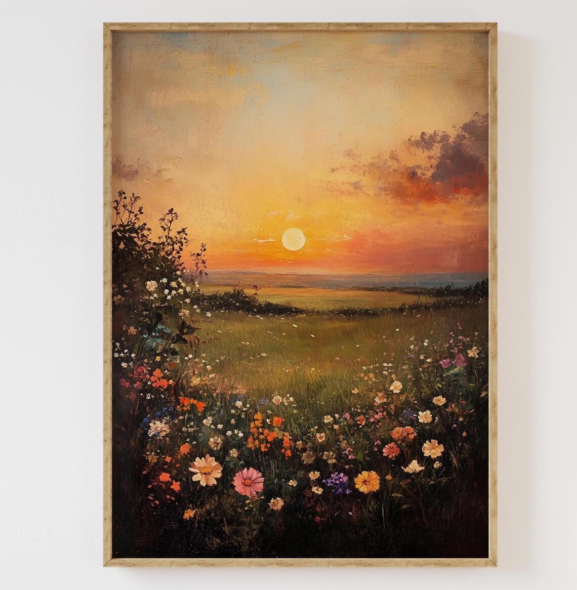Beautiful Sunset Scene Golden Hour Nature DIGITAL INSTANT Download Art ...