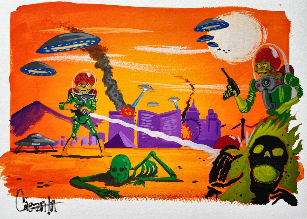 Mars Attacks Art Print 11x17 ack Ack Ack Ack - Etsy