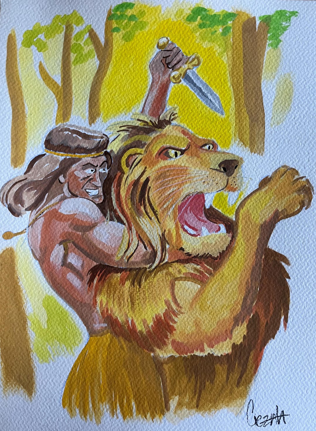 Tarzan, Water Color Painting 9x12 - Etsy
