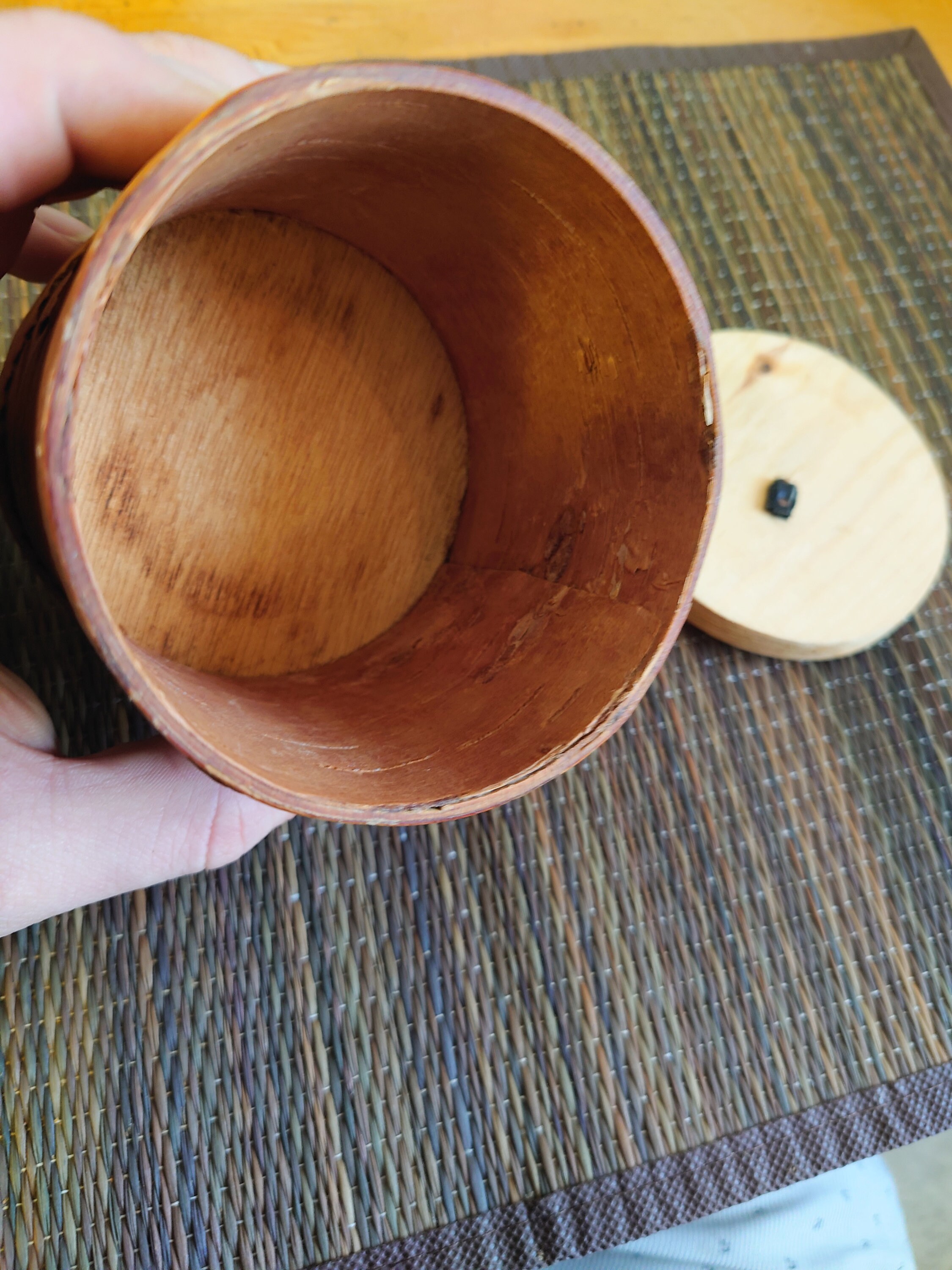 Vintage Birch Bark Container - Etsy