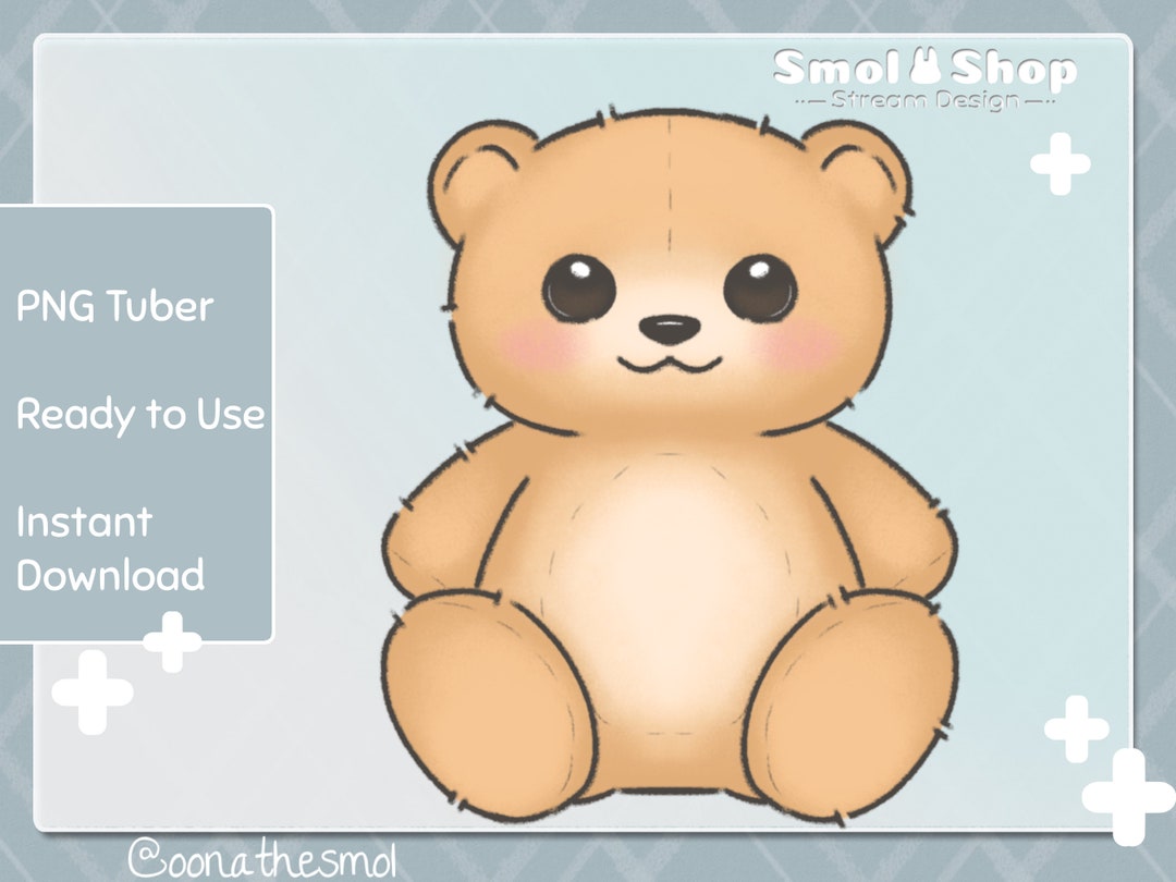 Cute Teddy Bear Pngtuber Vtuber - Kawaii Reactive Image for Streamers ...