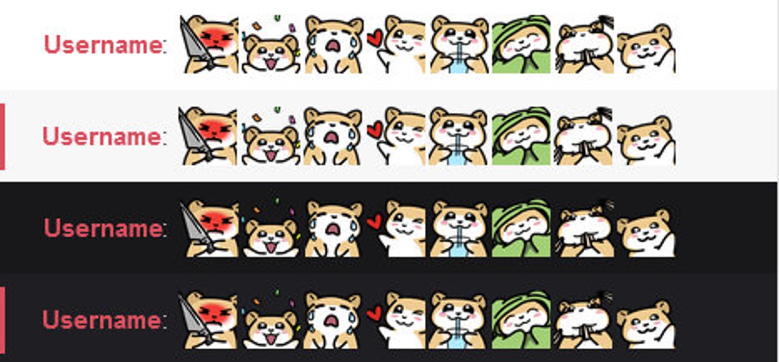 Hamster Emote Set Cute Orange Hamster Twitch Discord - Etsy