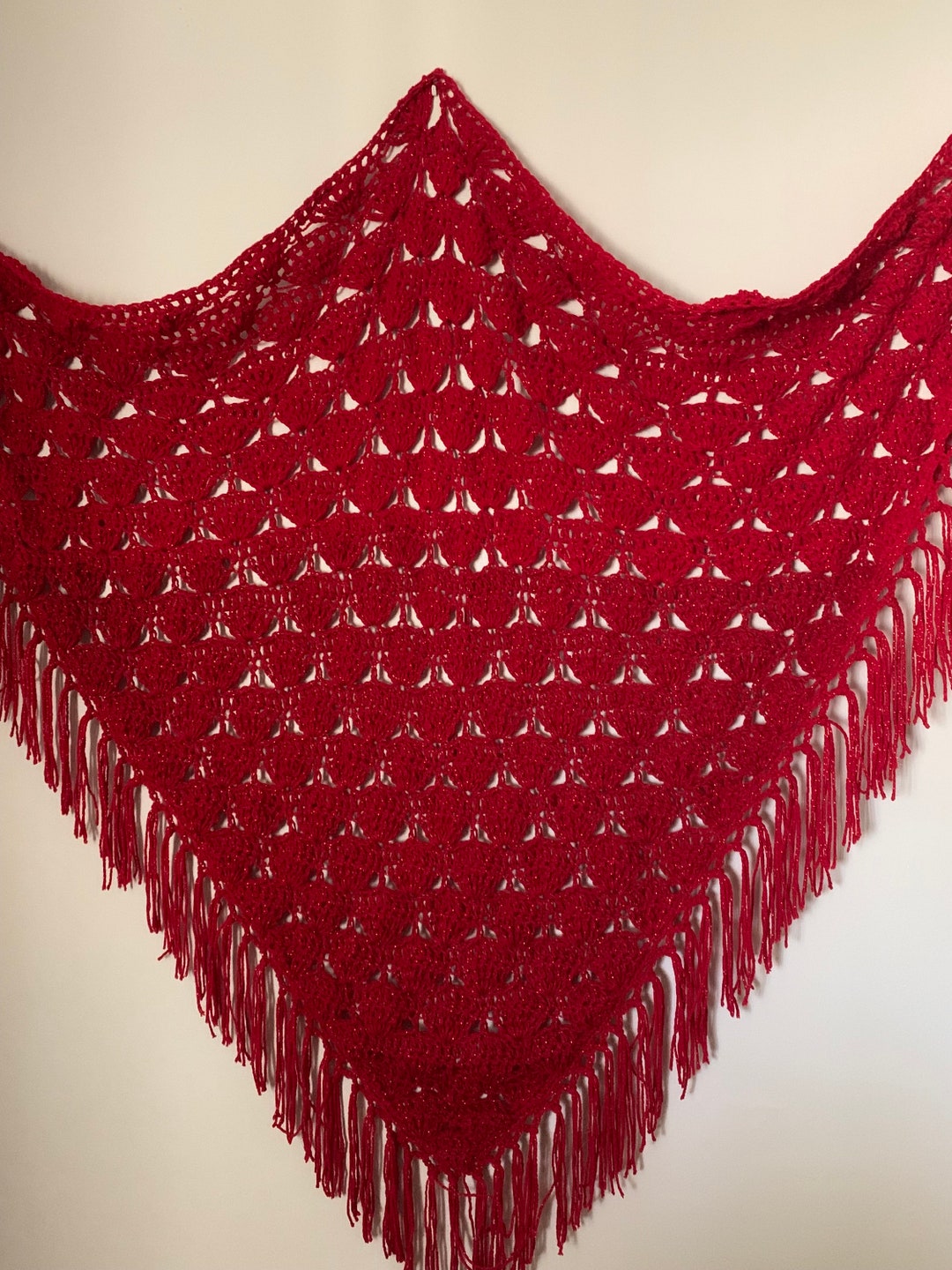 Crocheted Fan Shawl - Etsy