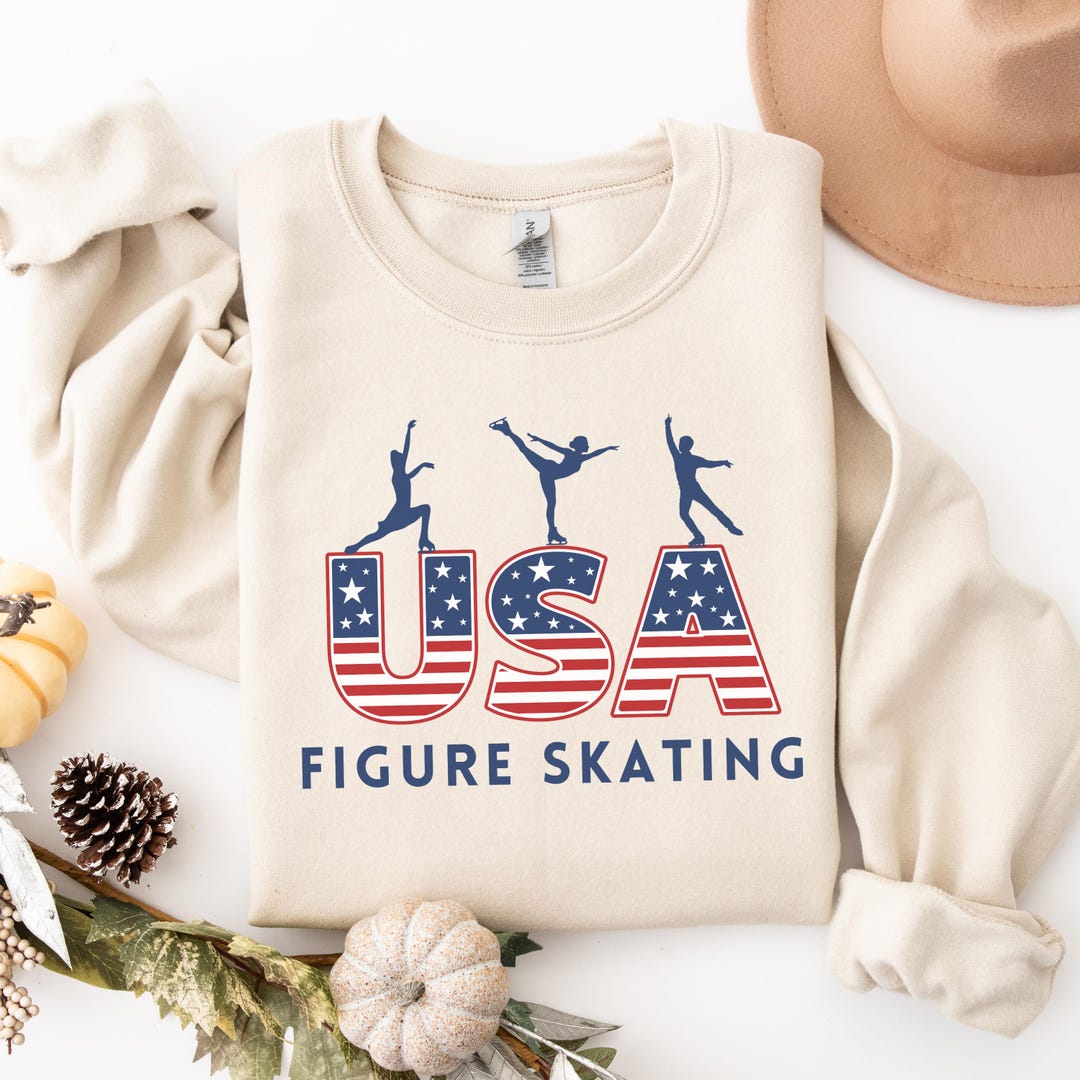 Figure Skating Sweatshirt, USA Figure Skater Sweater, Winter Sports ...