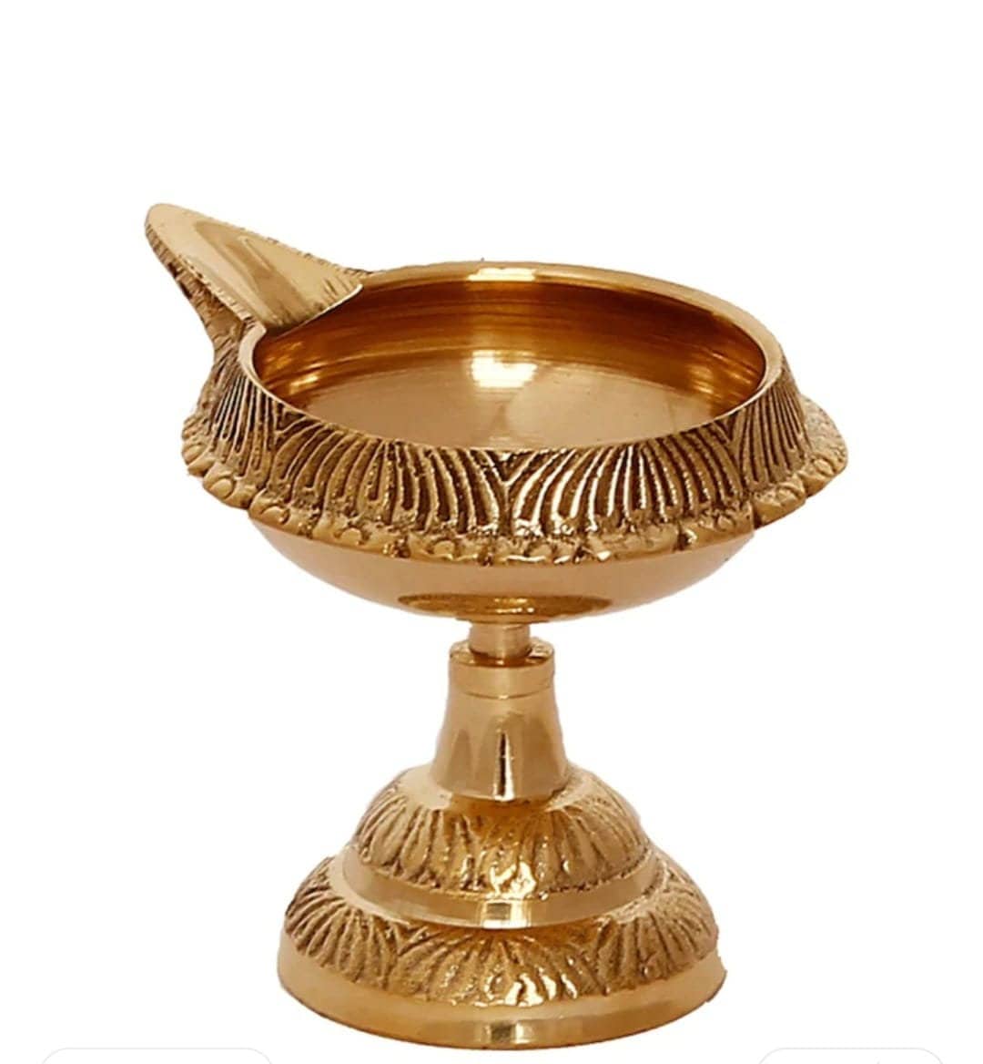 Pooja Items Buy DEV POOJA STORE Brass Akhand Diya With Swastik Design ...