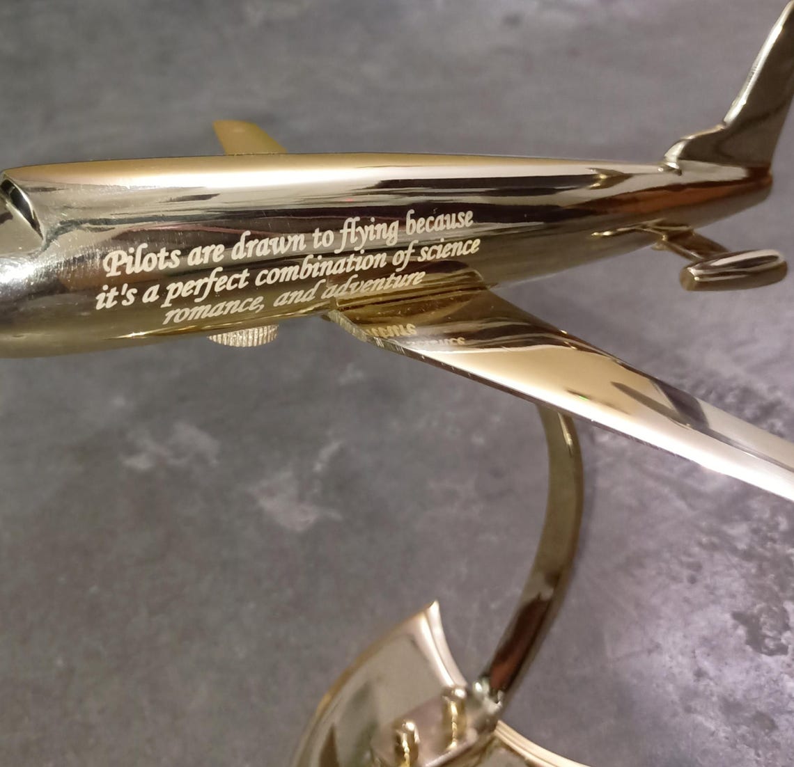 Brass Airplane Model on Stand: Vintage Aviation Sculpture - Etsy