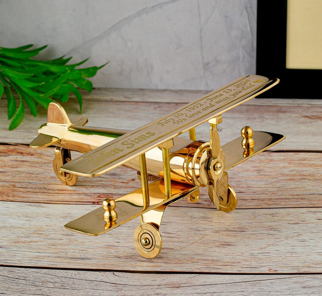 Brass Airplane Vintage Aeroplane Sculpture Jet Plane Aviation ...