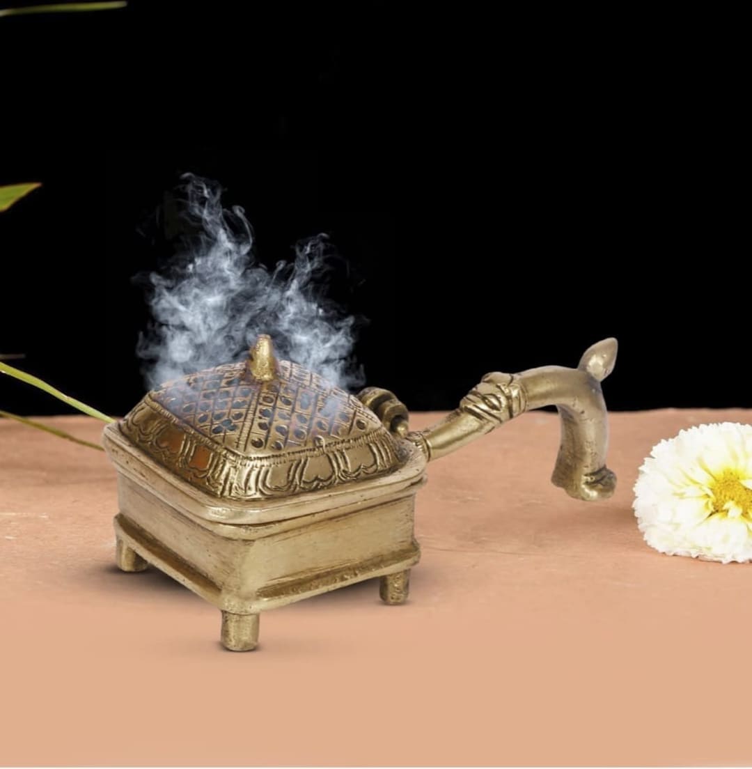 Handmade Brass Dhuna Loban Burner: Square Incense Dhoop Dani - Etsy