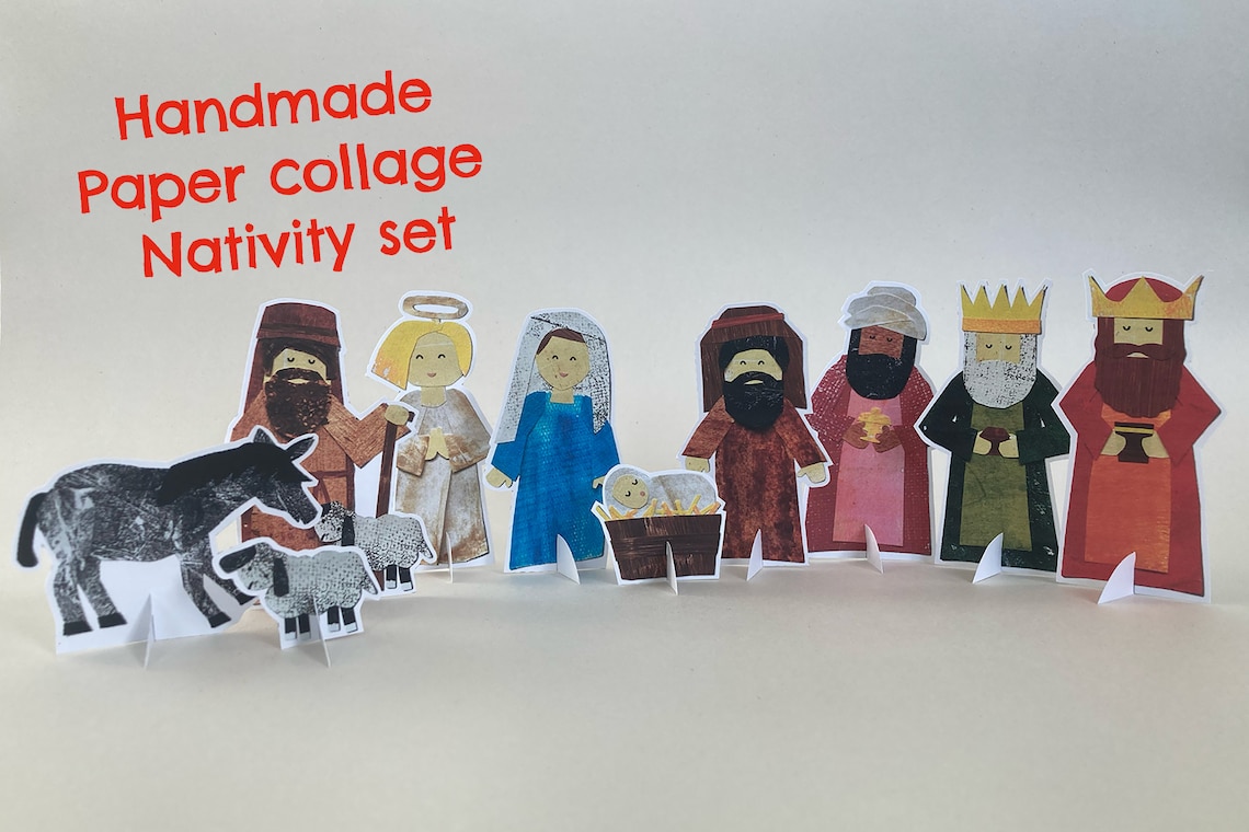 Printable Pdf Paper Nativity Set, Collage, Printable Nativity for Kids ...