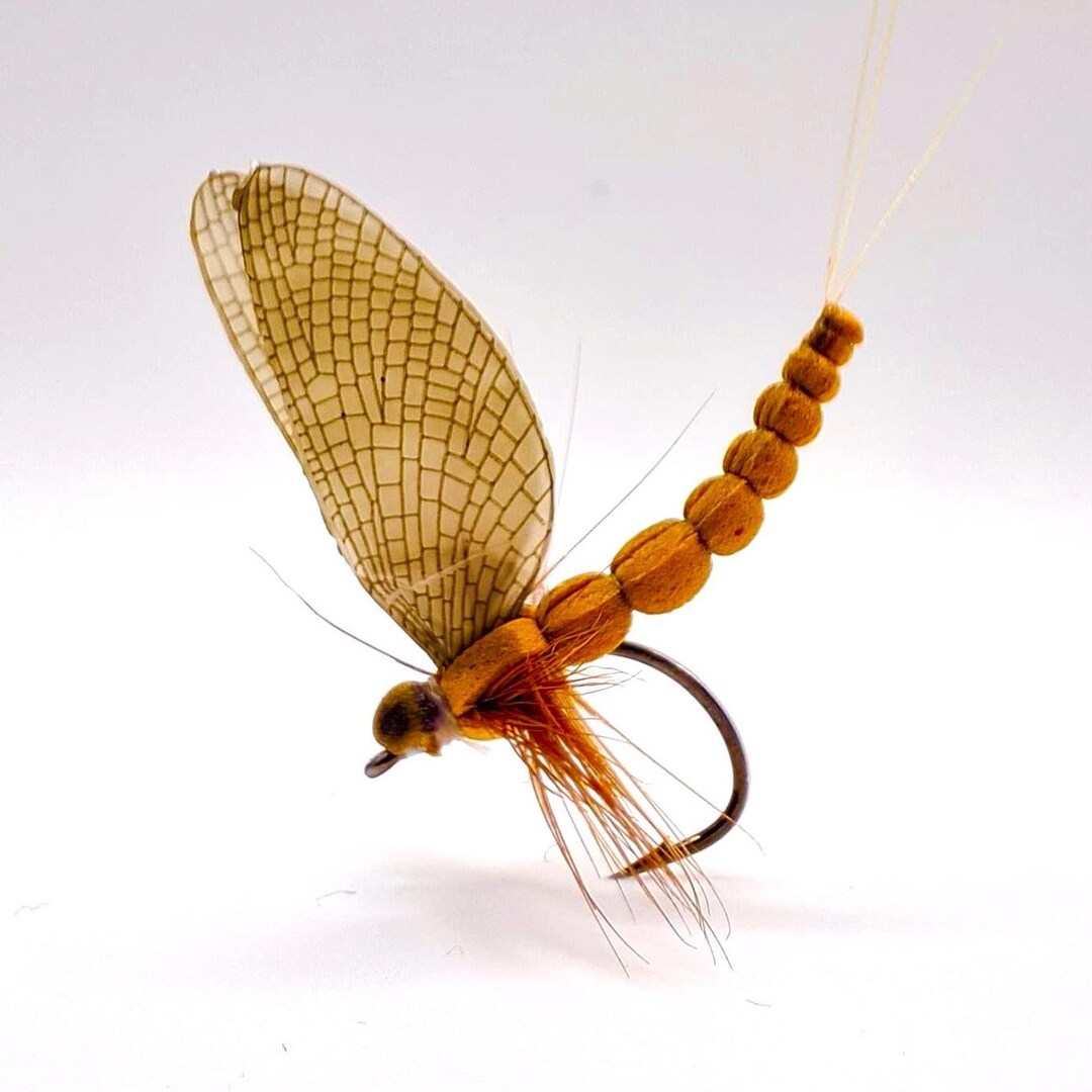 3 Pieces - Realistic Mayflies (cinnamon) - MAY FLY - Size #12 Fly ...