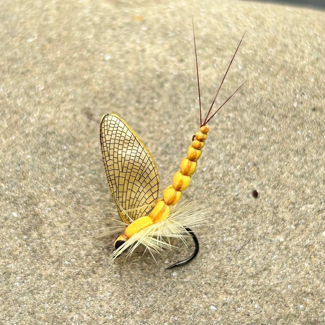 MAY FLY Realistic Mayfly Size 12 Fly Fishing Fishing Lure Yellow - Etsy