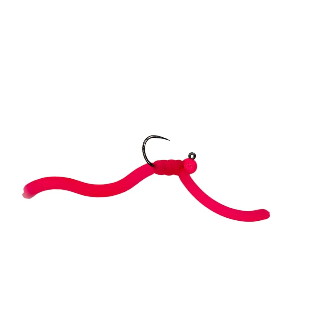 3 Pieces Squirmy Worm (hot Pink) - Worm Fly - Tungsten - Nymphs - Fly ...