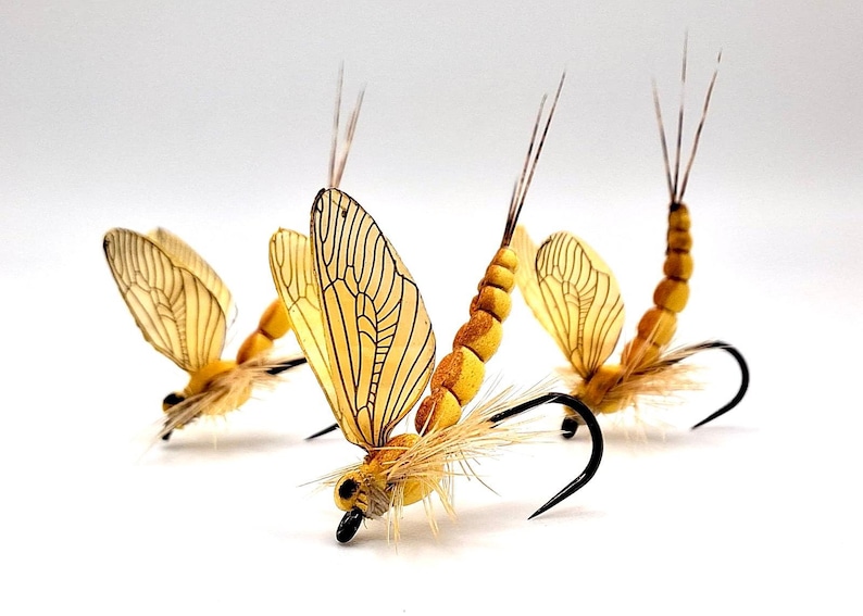 3 Pieces - Realistic Mayfly (cream Vanilla) - MAY FLY - Size #12-#20 ...