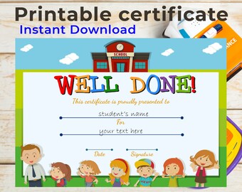 Certificate of Achievement for Kids, Kids Certificate Printable ...