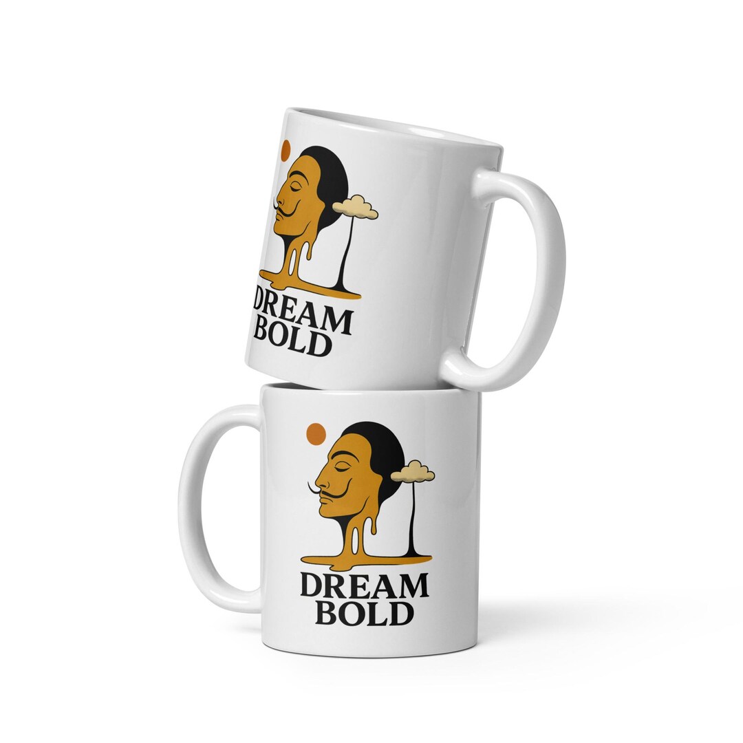 Salvador Dali Inspired Mug | Surrealist Art Cup | Red Moon Cloud Design ...