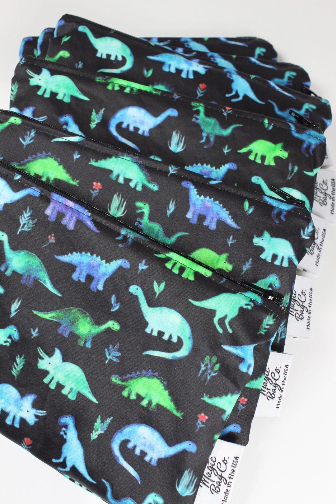 Tiny Blue Dinos, Reusable Snack Bags, Unique Snack Bags, Gift for Kids ...