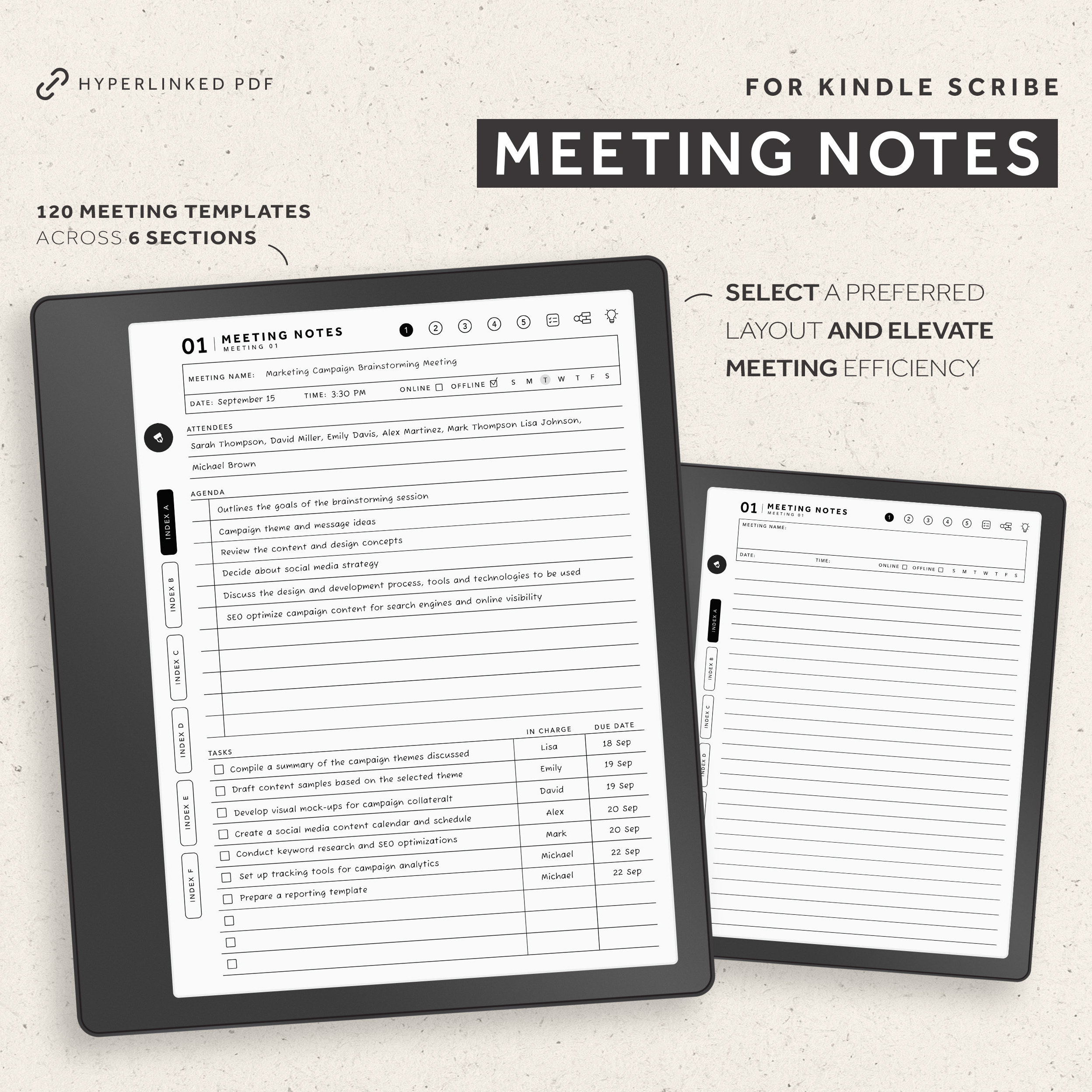 Kindle Scribe Meeting Notes Template, Meeting Book, Kindle Scribe ...