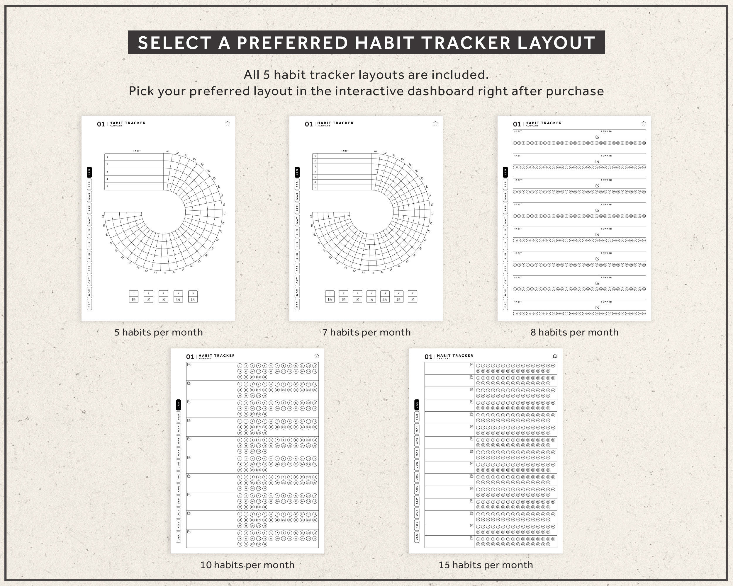 Kindle Scribe Habit Tracker, Digital Habit Planner, Monthly Habit ...