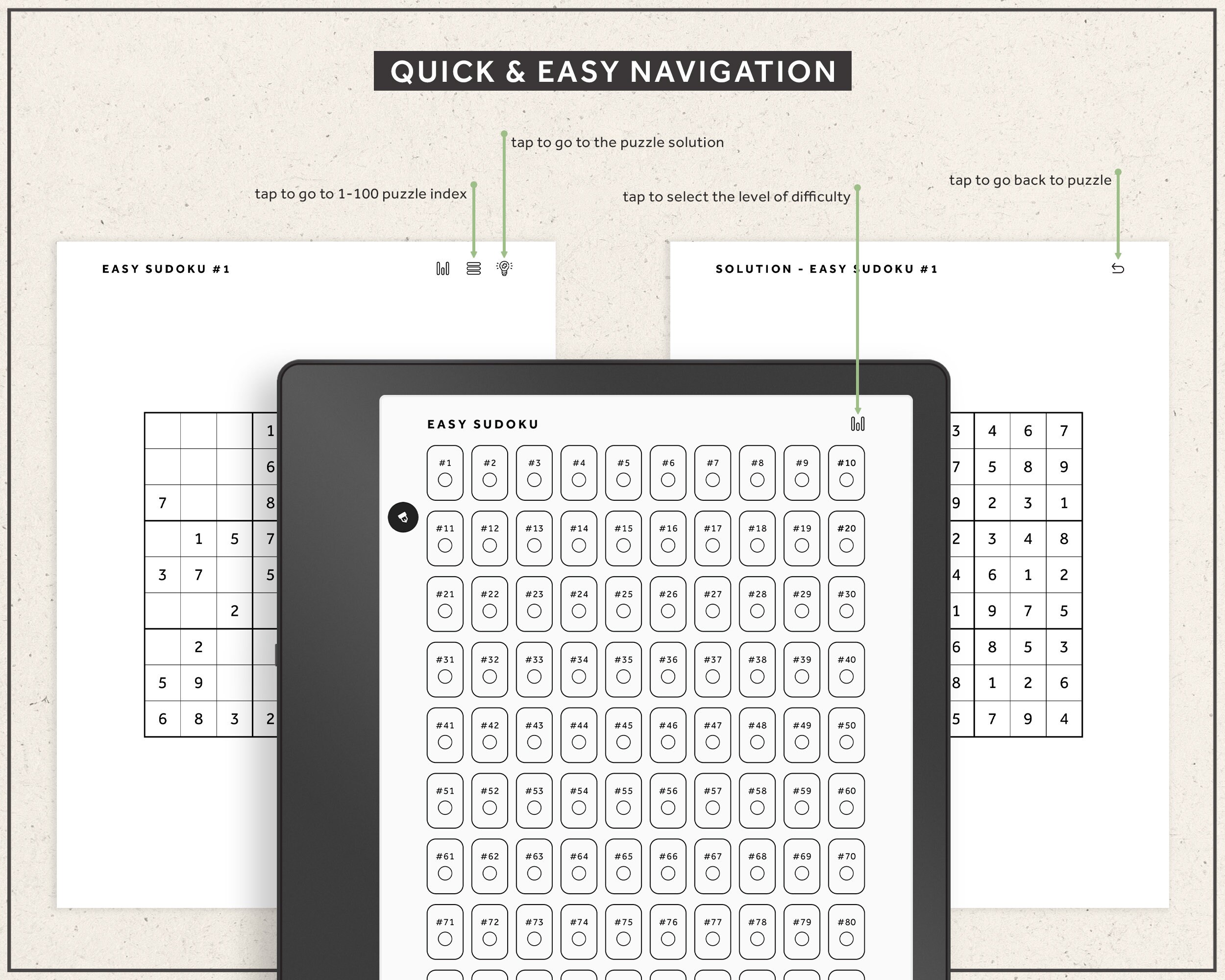 Kindle Scribe Sudoku Puzzles Book Hyperlinked Digital Sudoku - Etsy