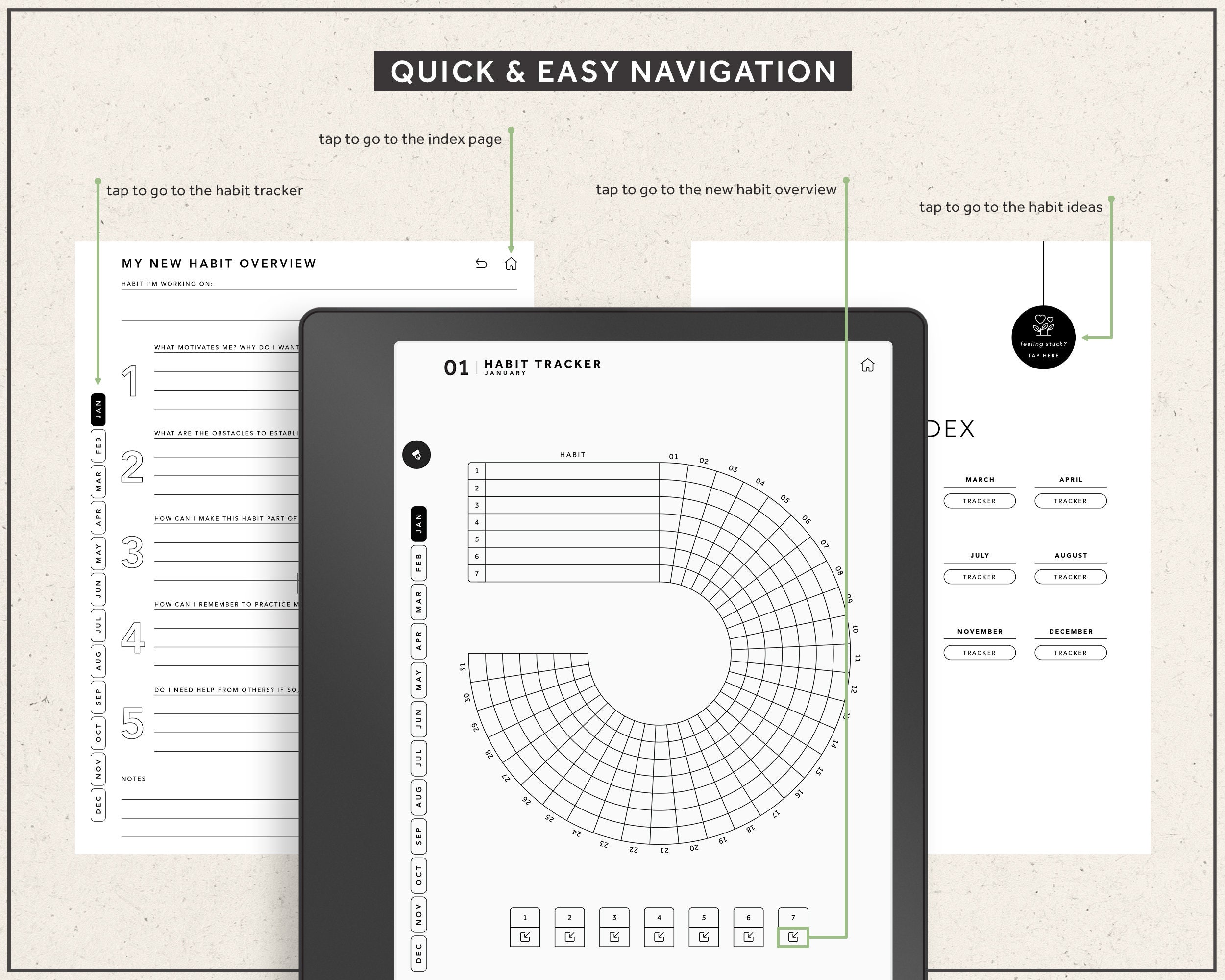Kindle Scribe Habit Tracker, Digital Habit Planner, Monthly Habit ...