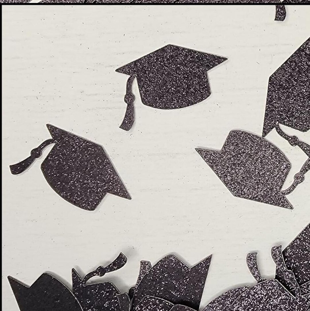 Graduation Cap Shaped Glitter Graduation Hat, Double Sided, 13 Colors ...