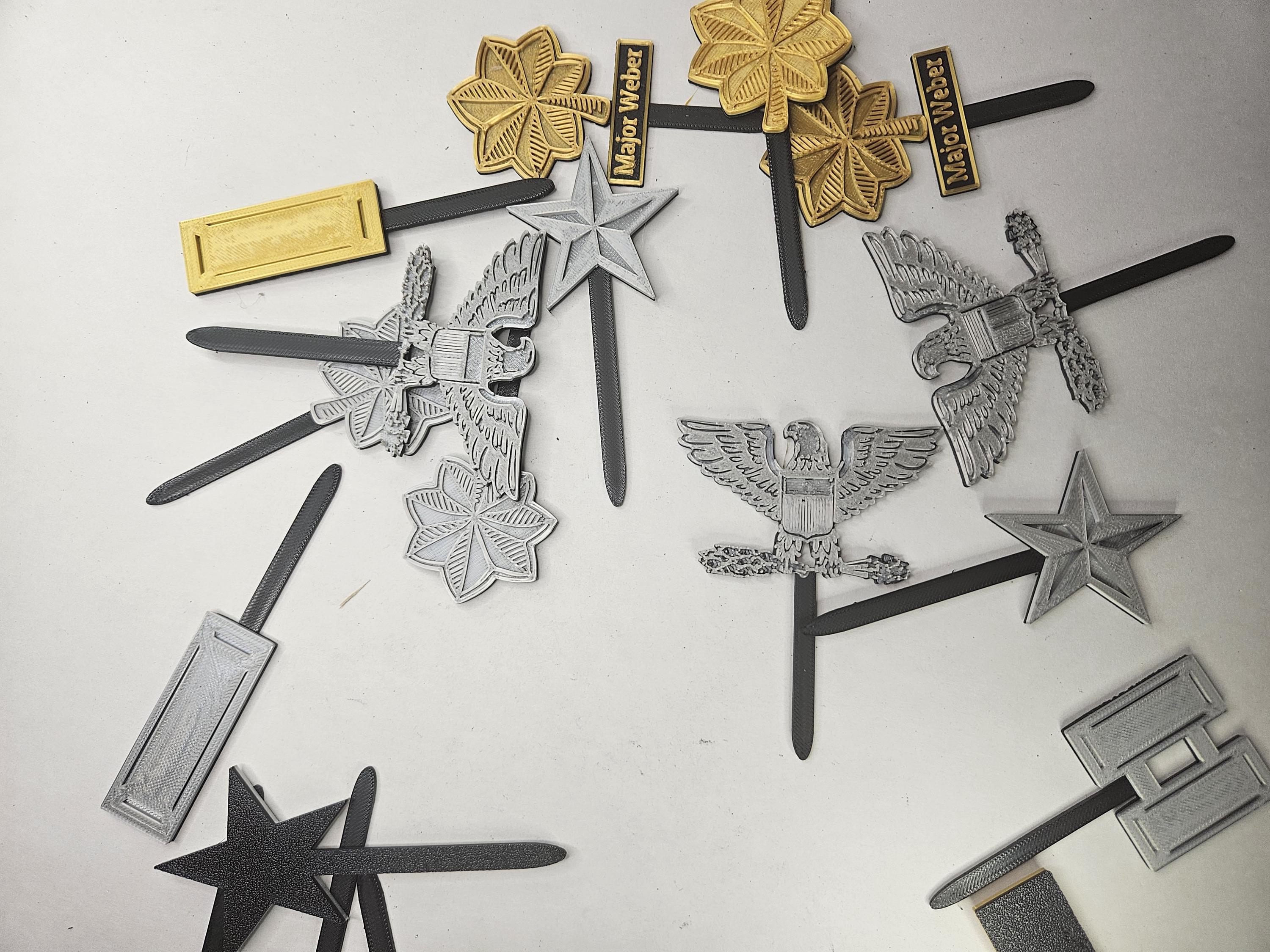 Customizable Officer Rank Insignia Cupcake Toppers, 3D Printed ...