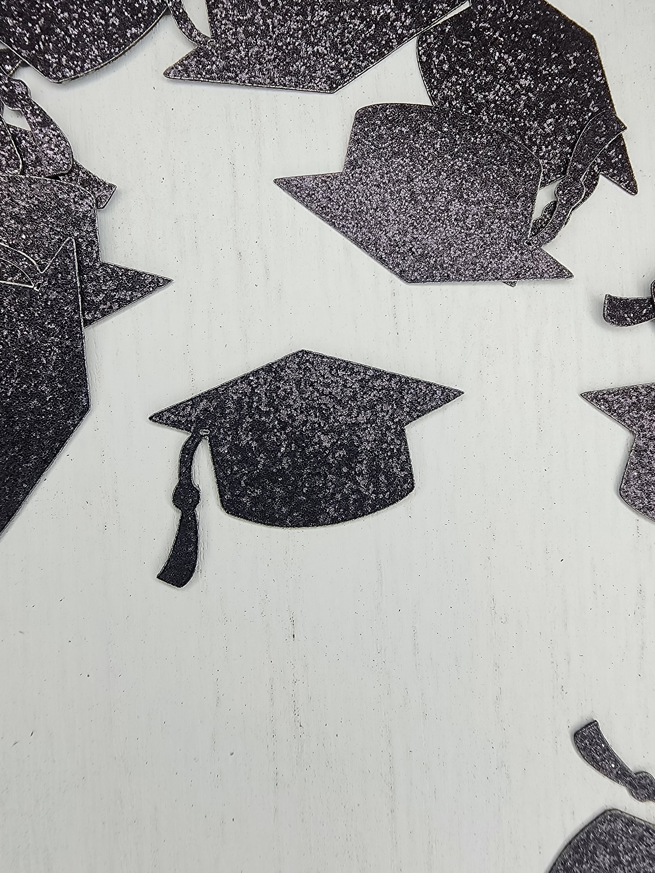 Graduation Cap Shaped Glitter Graduation Hat, Double Sided, 13 Colors ...