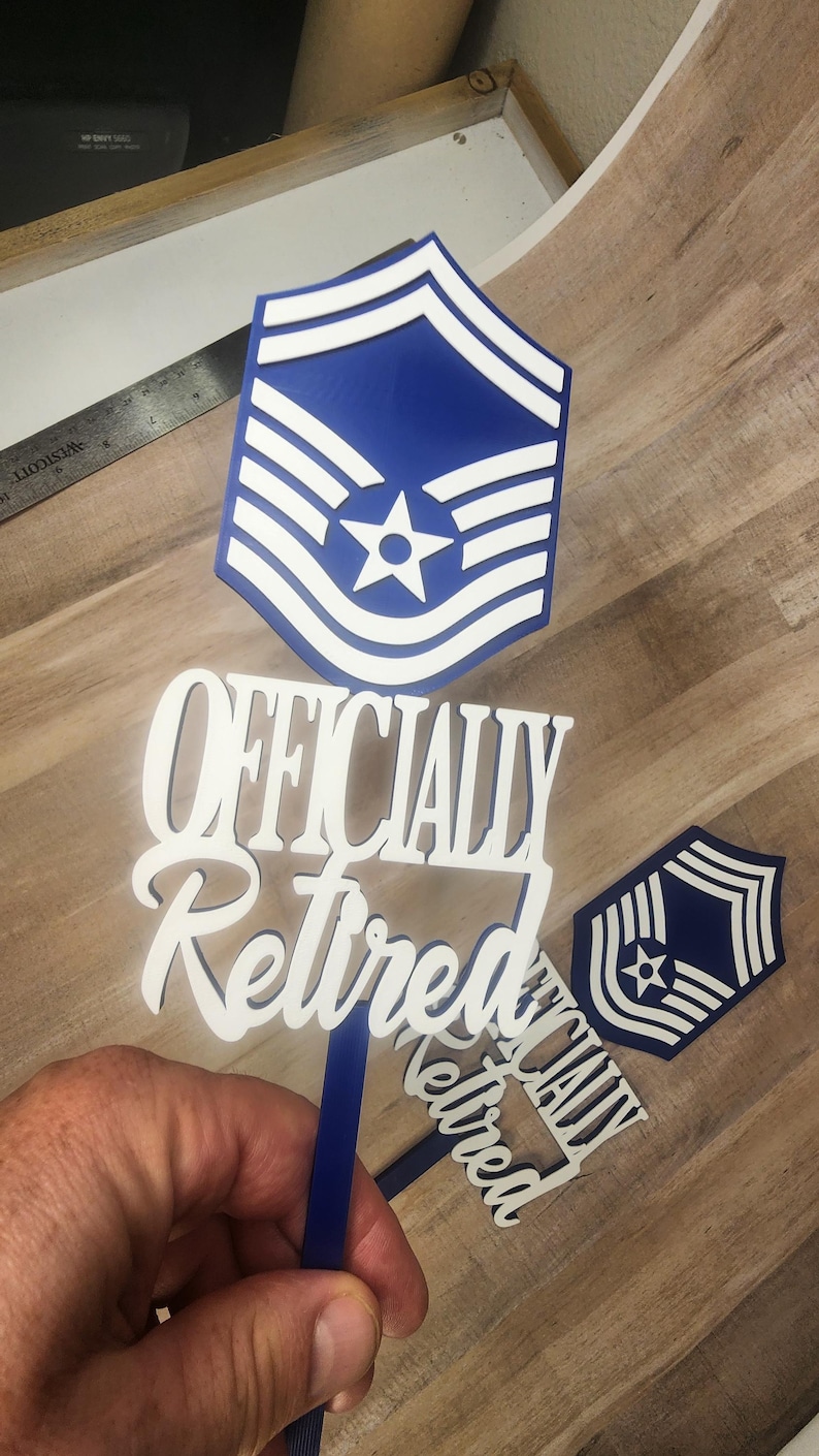 Air Force Enlisted Ranks Retirement Cake Topper, 3D Printed ...