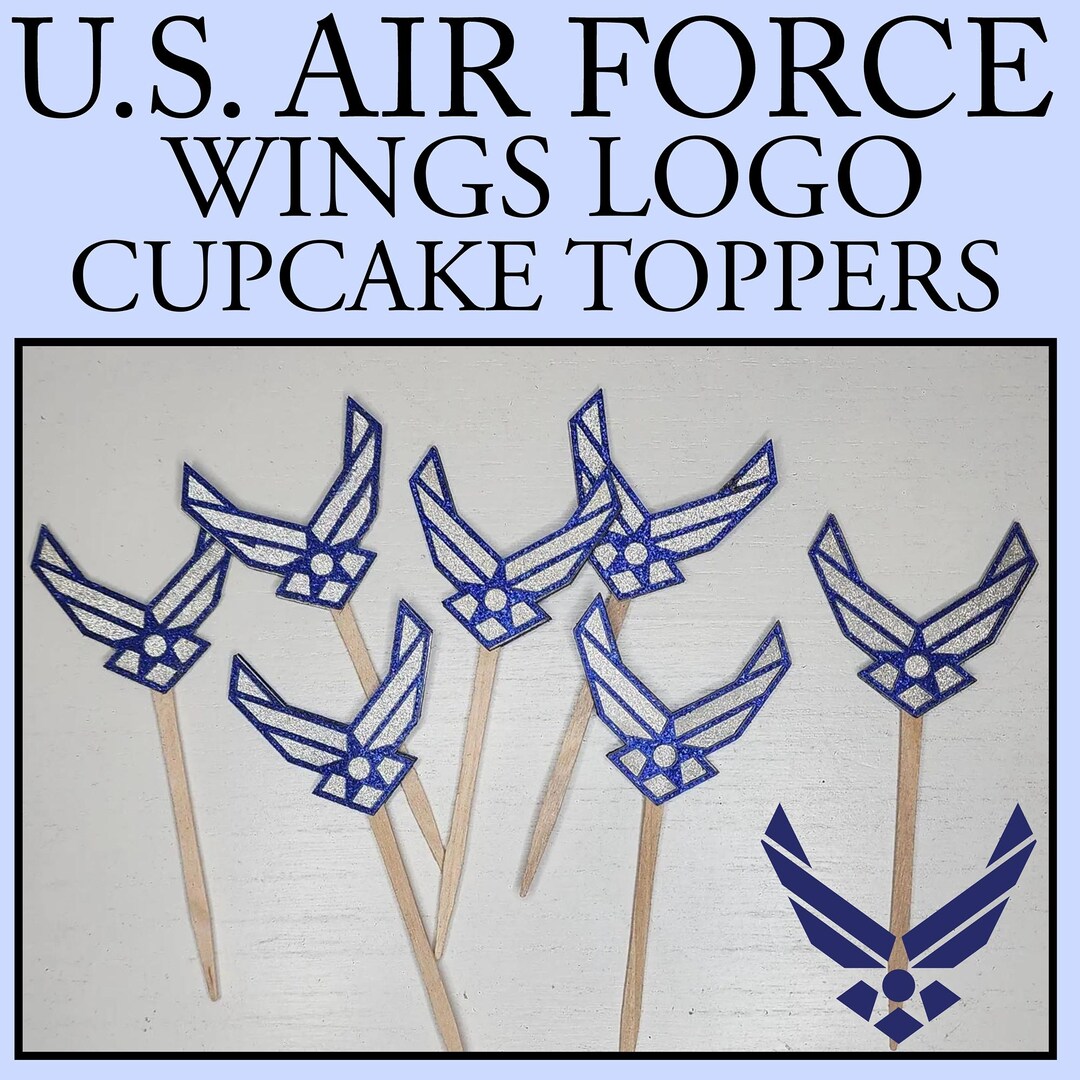 Air Force Wings Logo Cupcake Topper, AF Logo, Party Confetti, Double ...