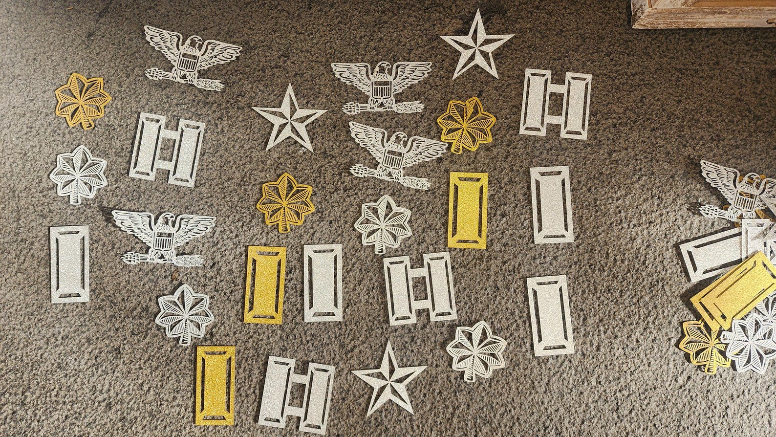 Military Officer Rank Insignia Cutouts Double-sided Confetti for Air ...