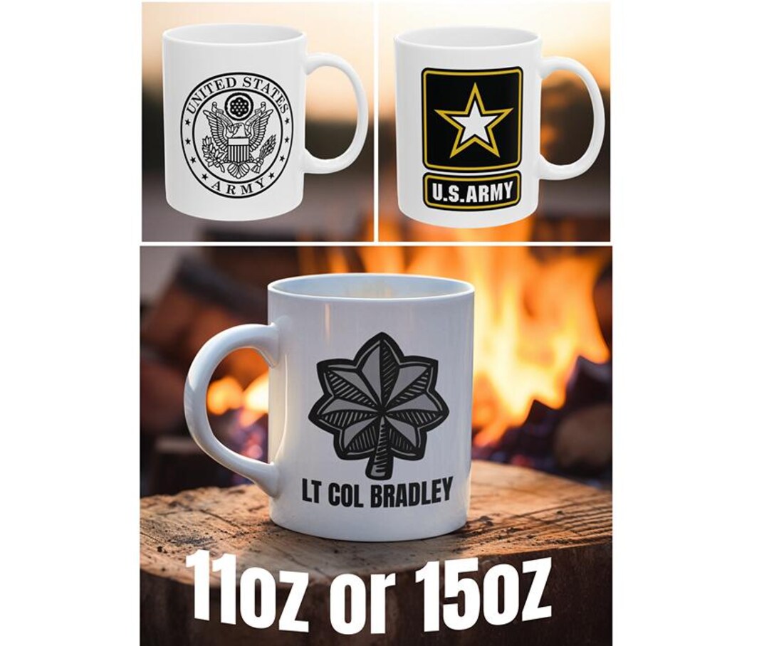 U.S. Army Lt Colonel Rank Coffee Mug, Army Lt Colonel 0-5, Ceramic ...