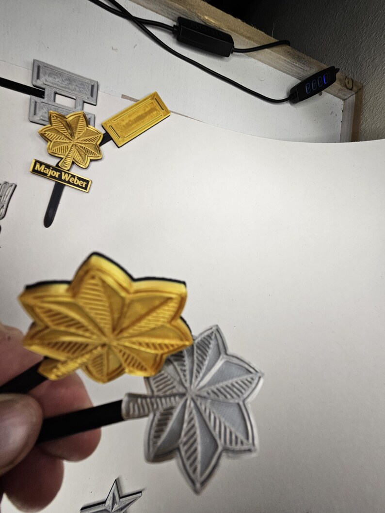 Customizable Officer Rank Insignia Cupcake Toppers, 3D Printed ...