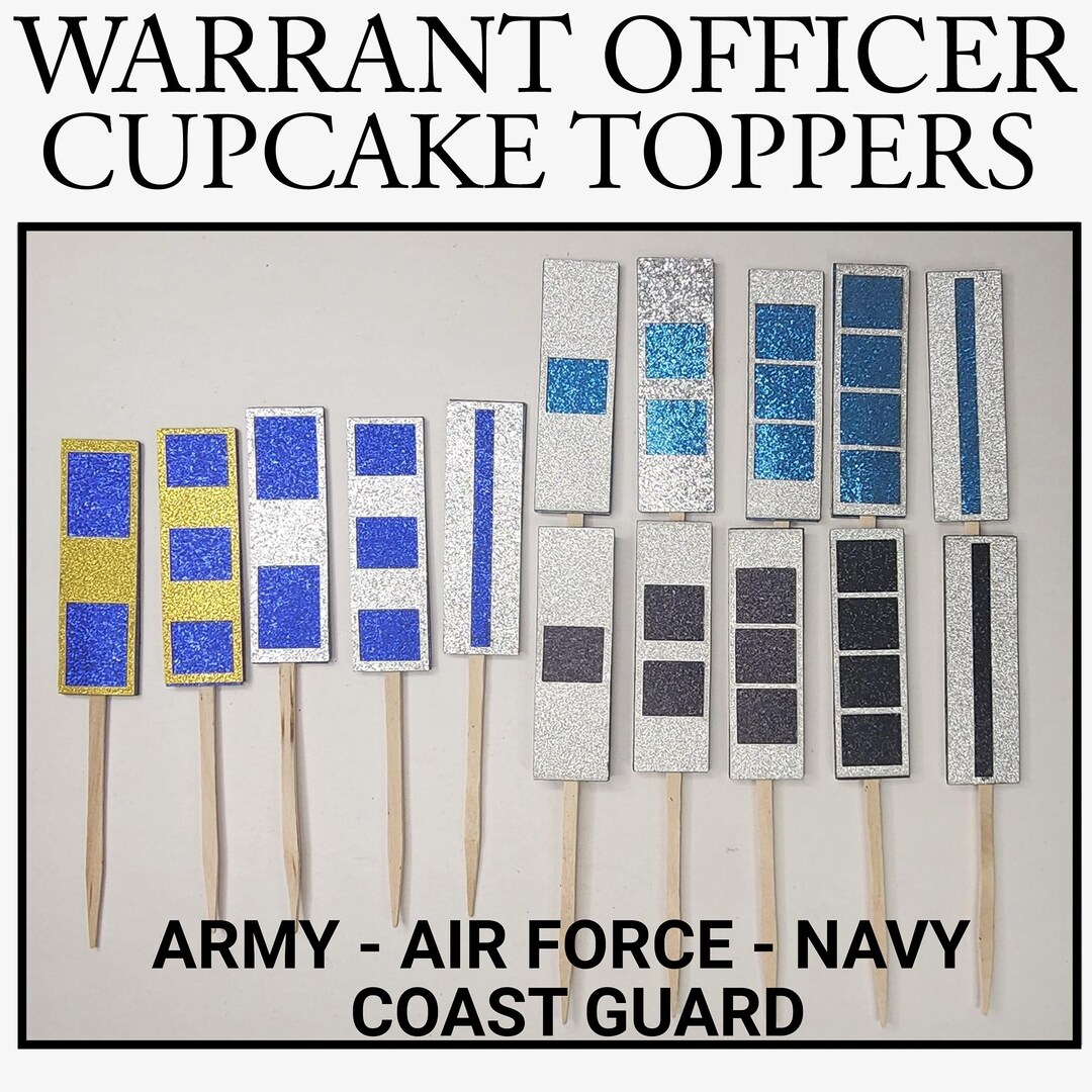 Warrant Officer Rank Cupcake Toppers, Double-sided, Army, Air Force ...