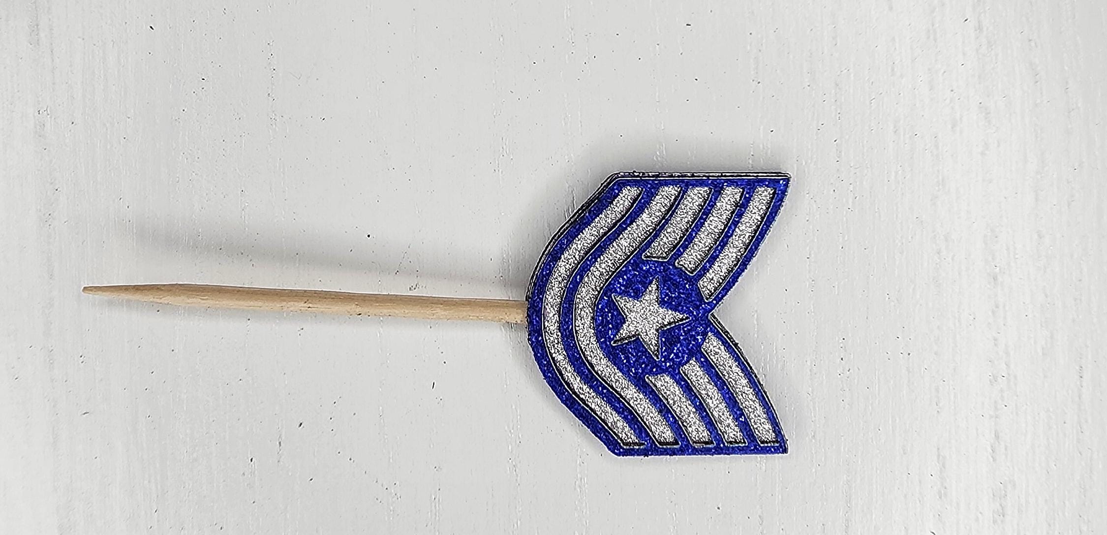 Air Force Enlisted Rank Cupcake Topper, Glitter Confetti, Double Sided ...