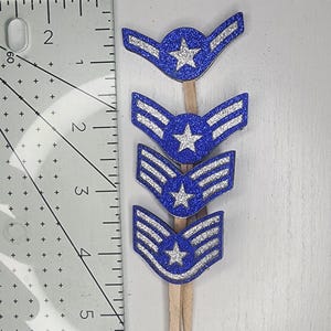 Air Force Enlisted Rank Cupcake Topper, USAF Decoration, Double Sided ...