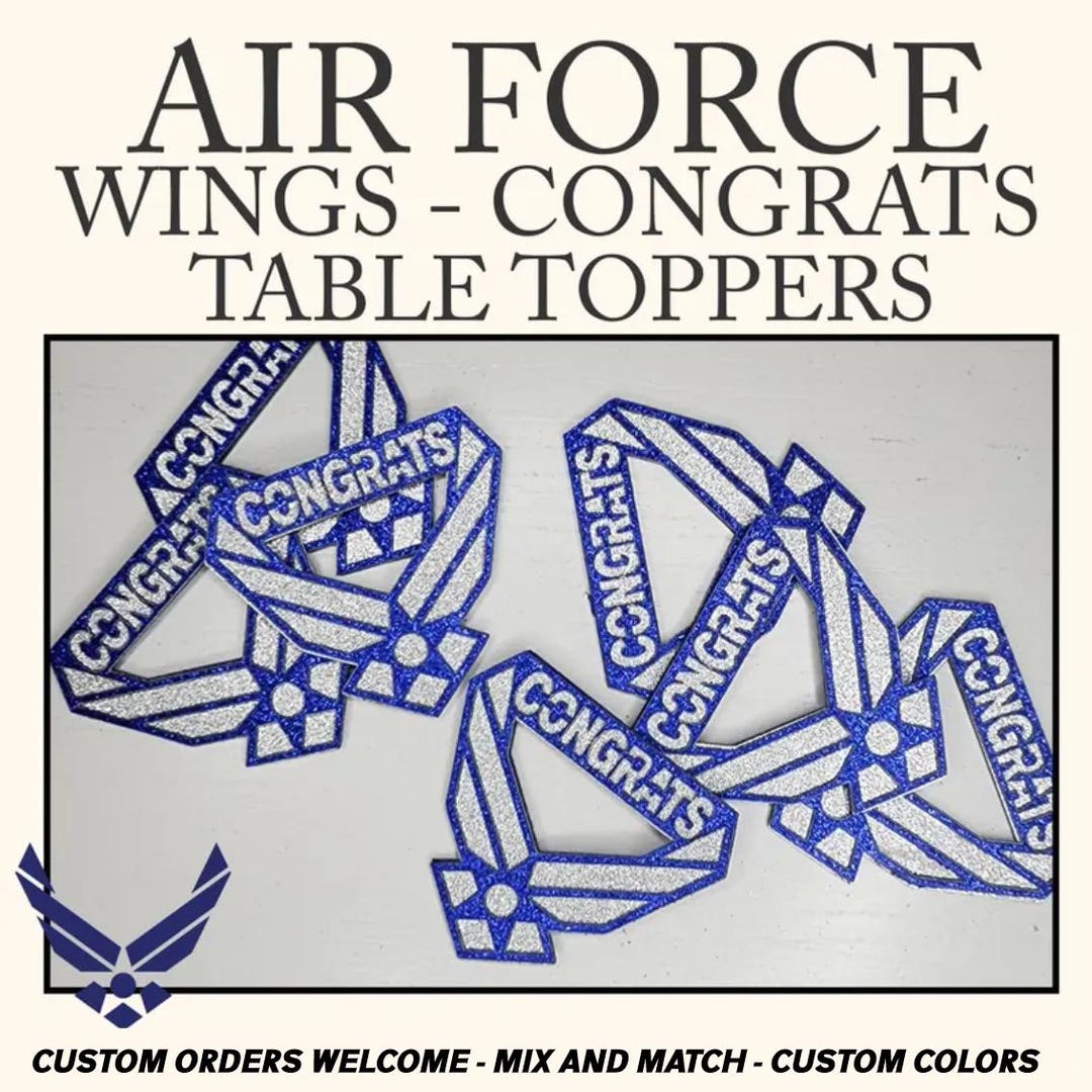 Air Force Wings Table Toppers, Congrats Design, Glitter Confetti ...