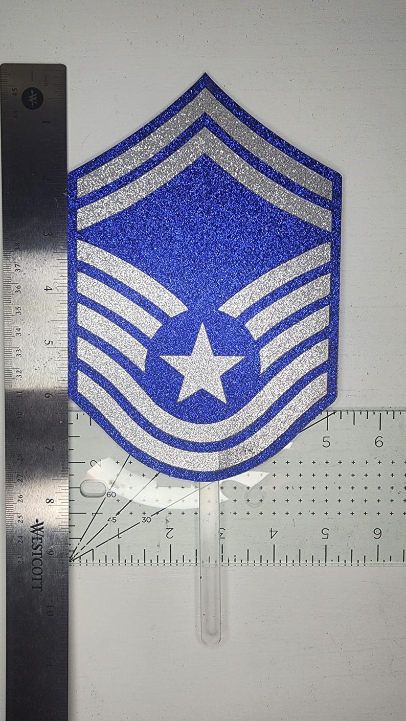 Air Force Enlisted Rank Cake Topper, Glitter Confetti, Double Sided ...