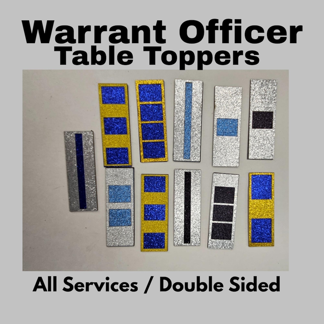 Warrant Officer Rank Table Toppers, Double-sided, Army, Air Force ...