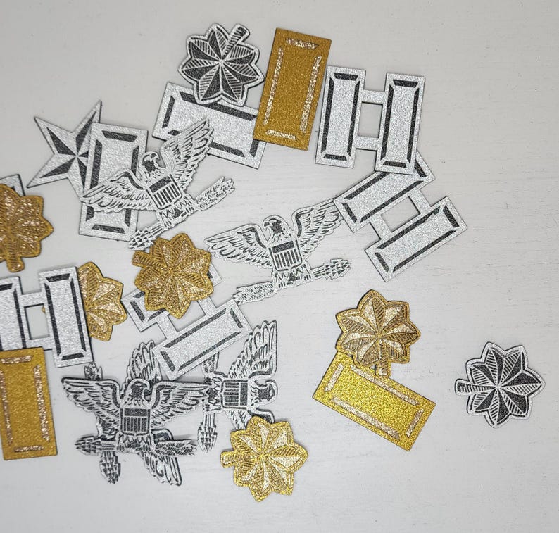 Glitter Officer Rank Table Toppers, Military Retirement Party Decor - Etsy