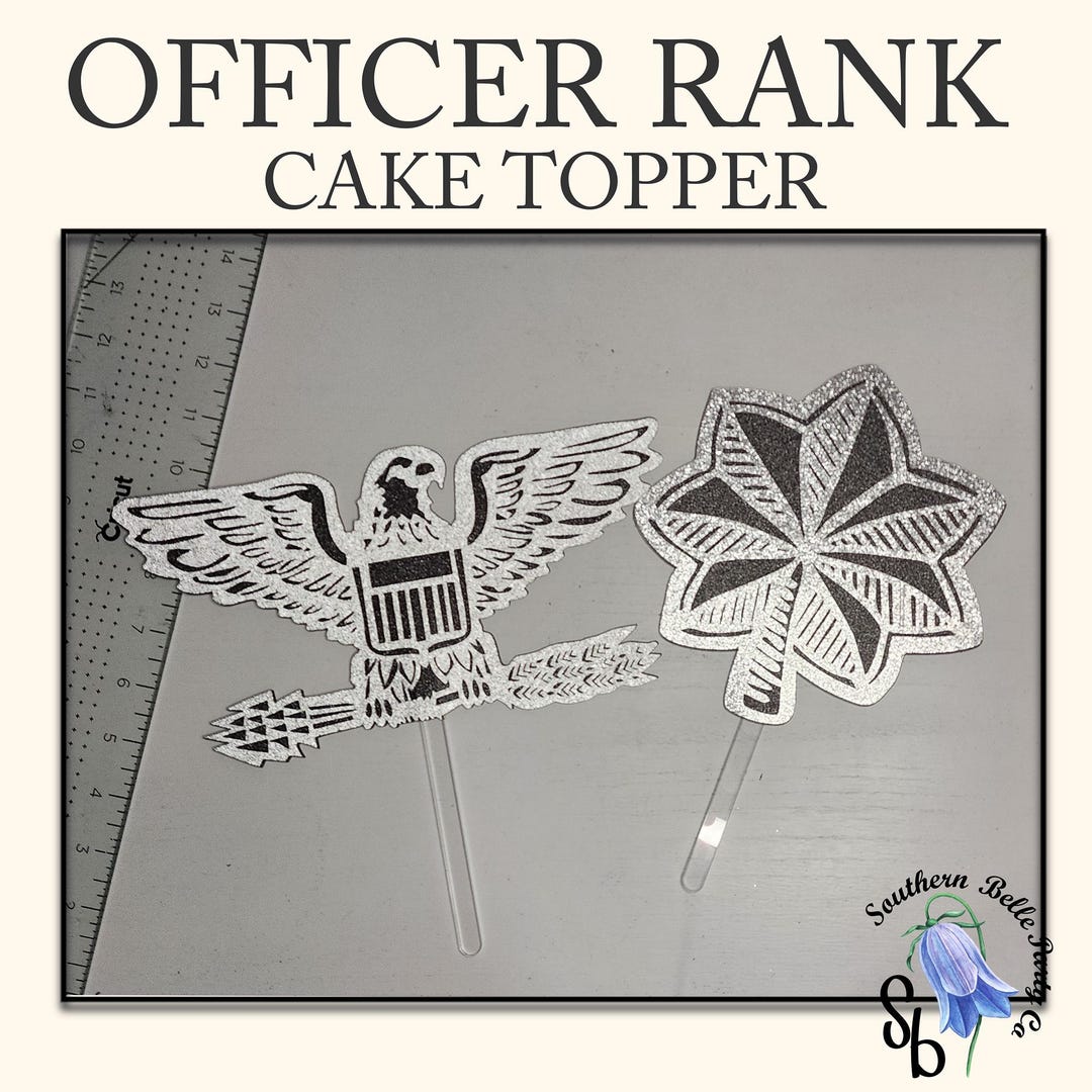 Officer Rank Insignia Cake Topper, Officer Ranks, Double Sided, Veteran ...