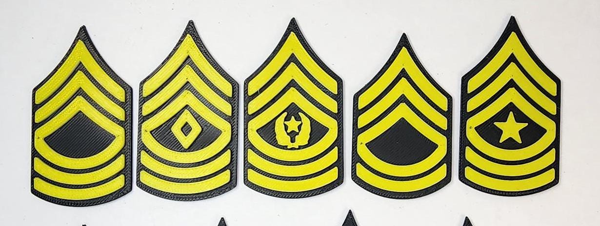 U.S. Army Table Toppers, All Enlisted Ranks, 3D Printed, Army, Single ...