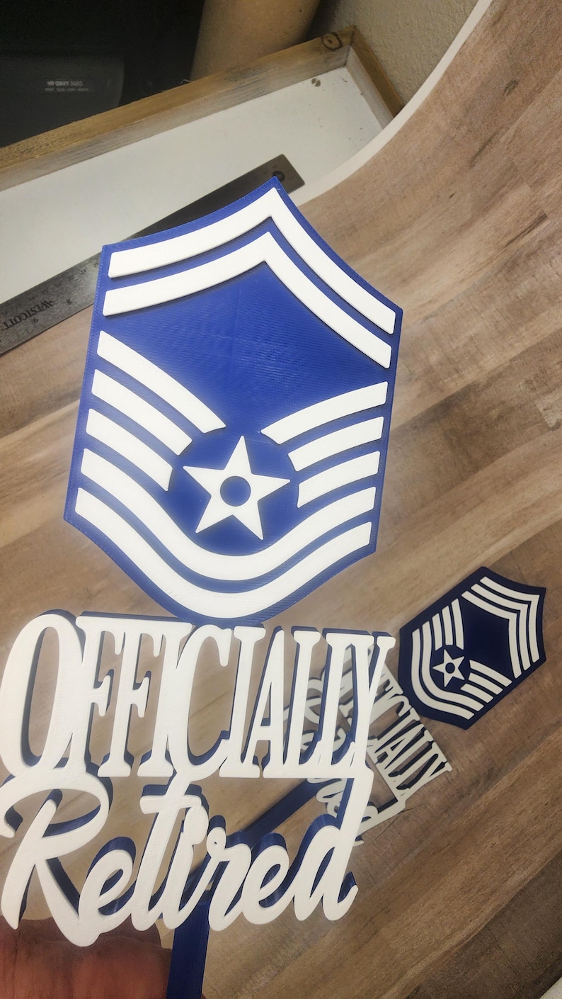Air Force Enlisted Ranks Retirement Cake Topper, 3D Printed ...